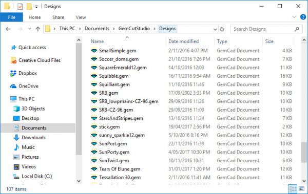 Downloading and Importing gem designs – Gem Cut Studio